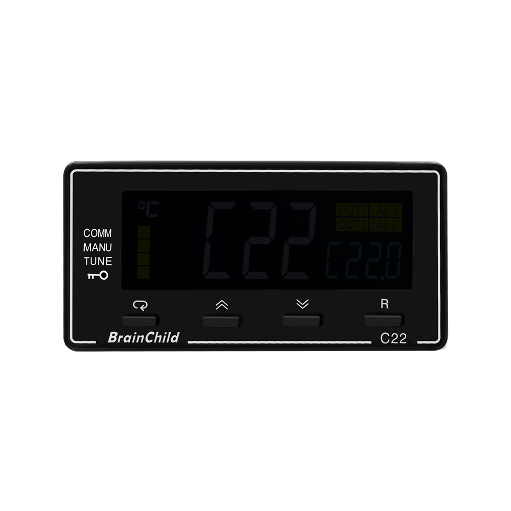 C22 | Core C 系列 PID 溫度控制器｜48×24mm 精巧尺寸、高精度輸入、RS-485 通訊｜偉林電子 BrainChild